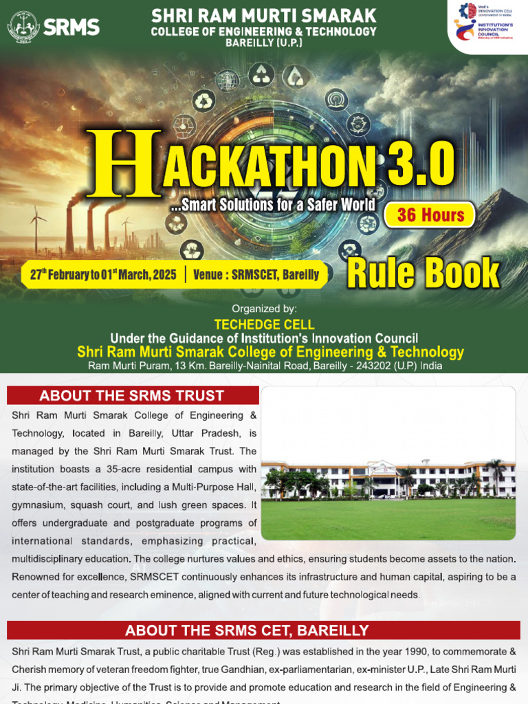 HACKATHON 3.0 RULEBOOK_SRMSCET_compressed | PDF