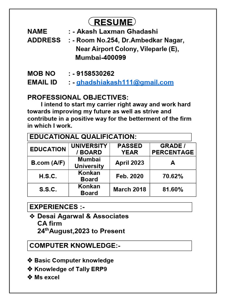 Akash Ghadshi - Resume - Apna | PDF