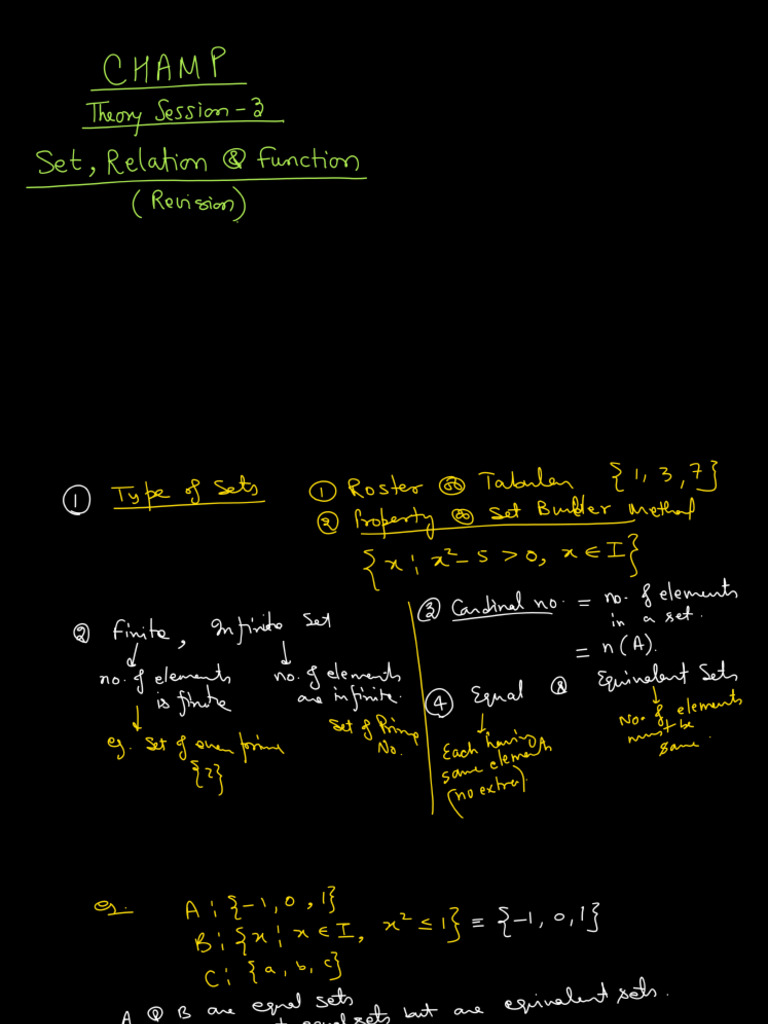 CHAMP-3-(Theory Brushup)-Fn-Set-Rel pdf notes | PDF