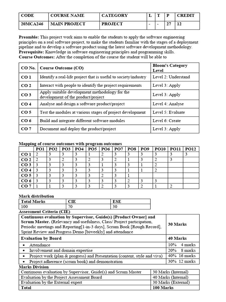 MAIN PROJECT 24 Guidelines, Guides List and Allocation A&B | PDF ...