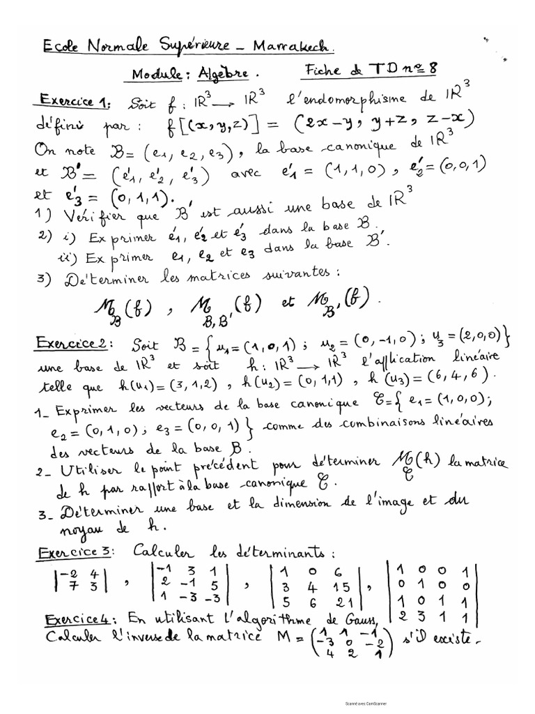 Fiche de TD num 8 (1) | PDF