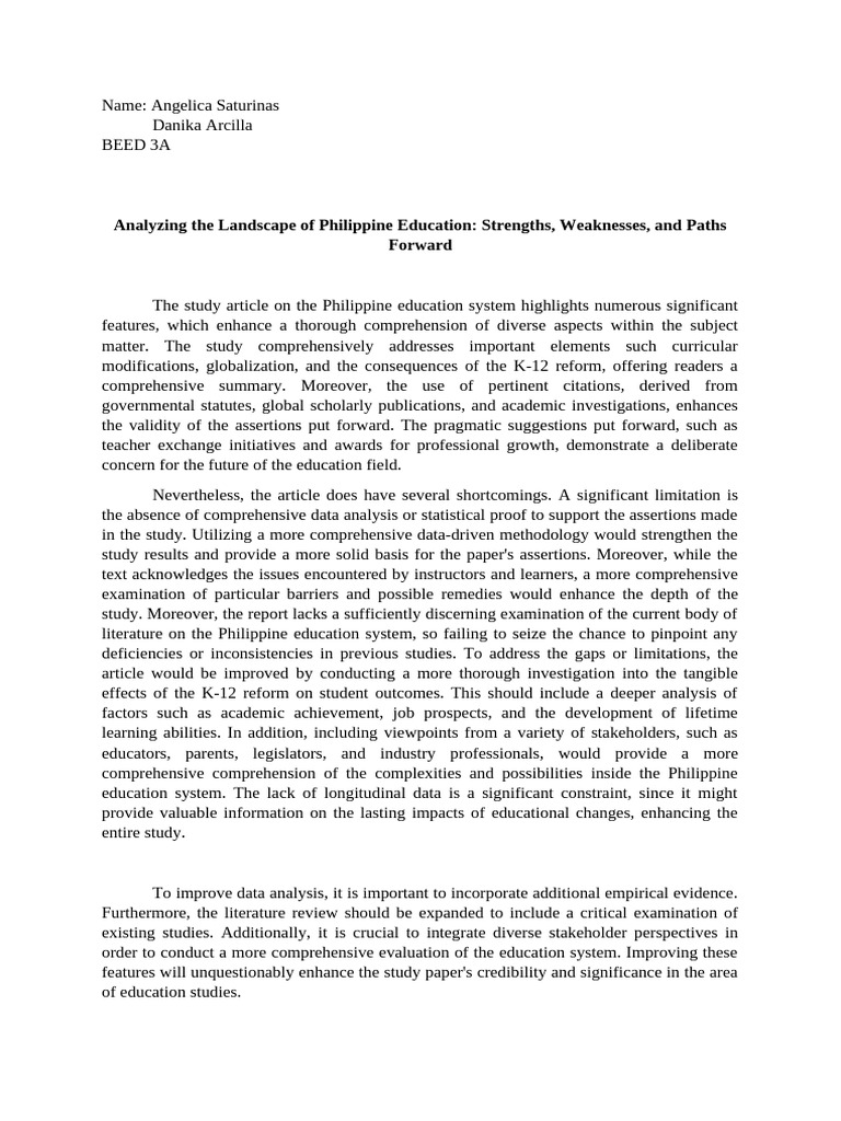 PED 10 Research Paper Critique | PDF | Evaluation | Cognition