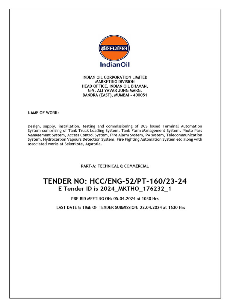 IOCL Tender for Terminal Automation System | PDF | Valve | Network Switch