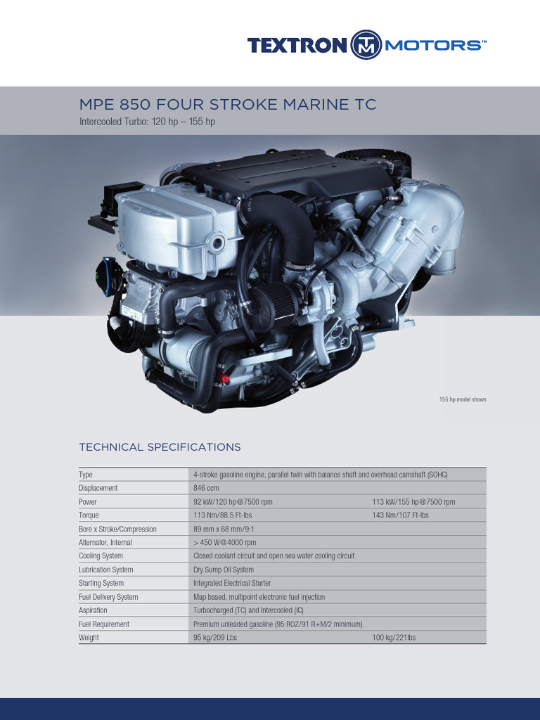 850 Mpe Four Stroke Marine Tc | PDF | Engines | Turbocharger