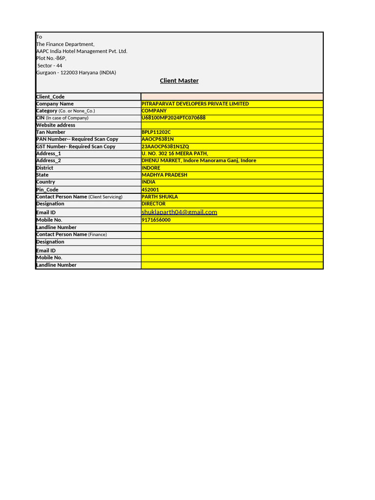 Client Registration Form - Newtech Buildhome Private Limted | PDF