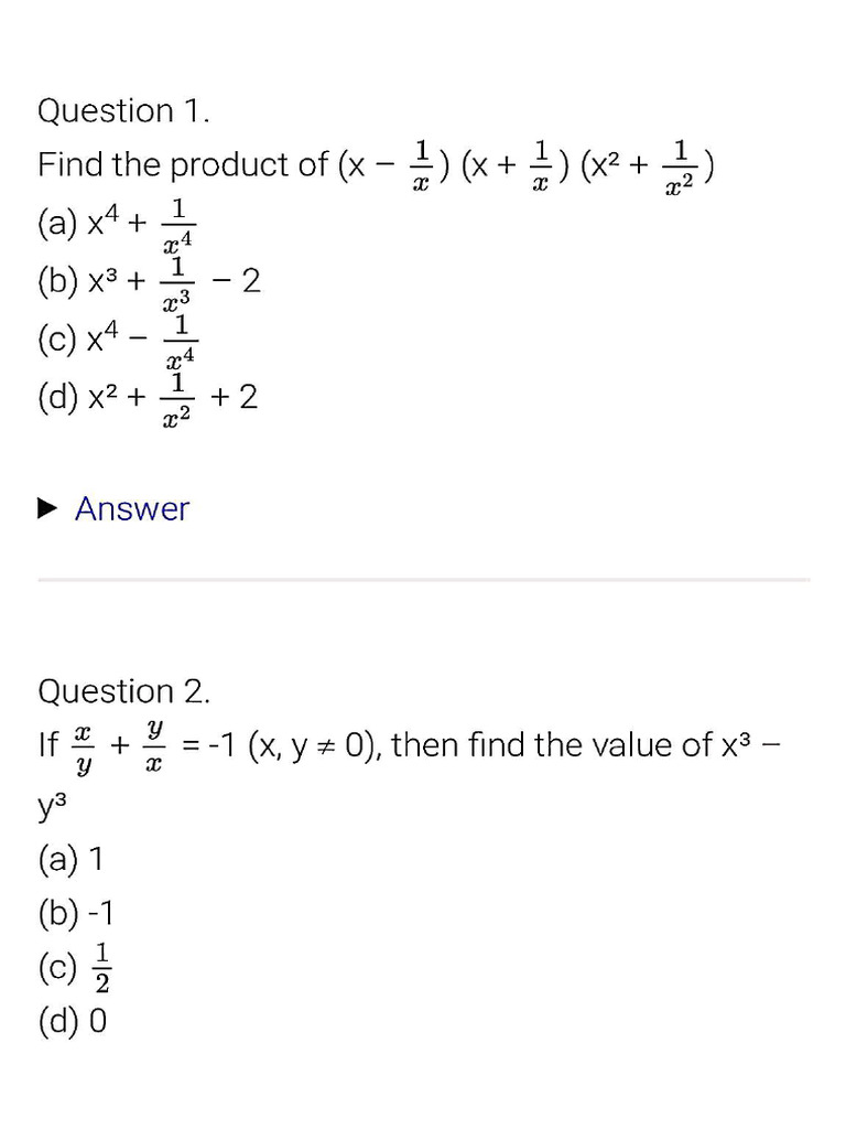 Class 9th Polynomials Nstse | PDF