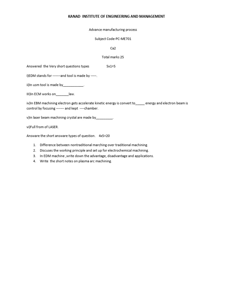 Advance Manufacturing Process | PDF