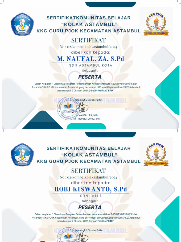 Sertifikat KKG_2 Oktober 2024 | PDF