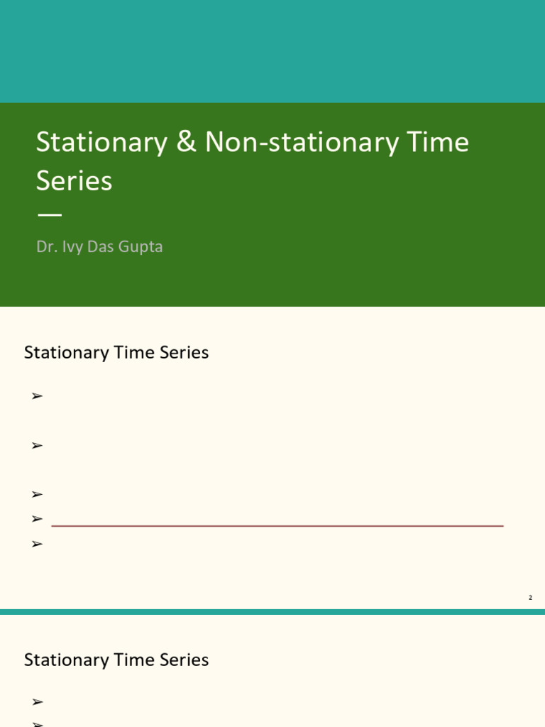 Stationary - Non-Stationary - White Noise Time Series | PDF ...