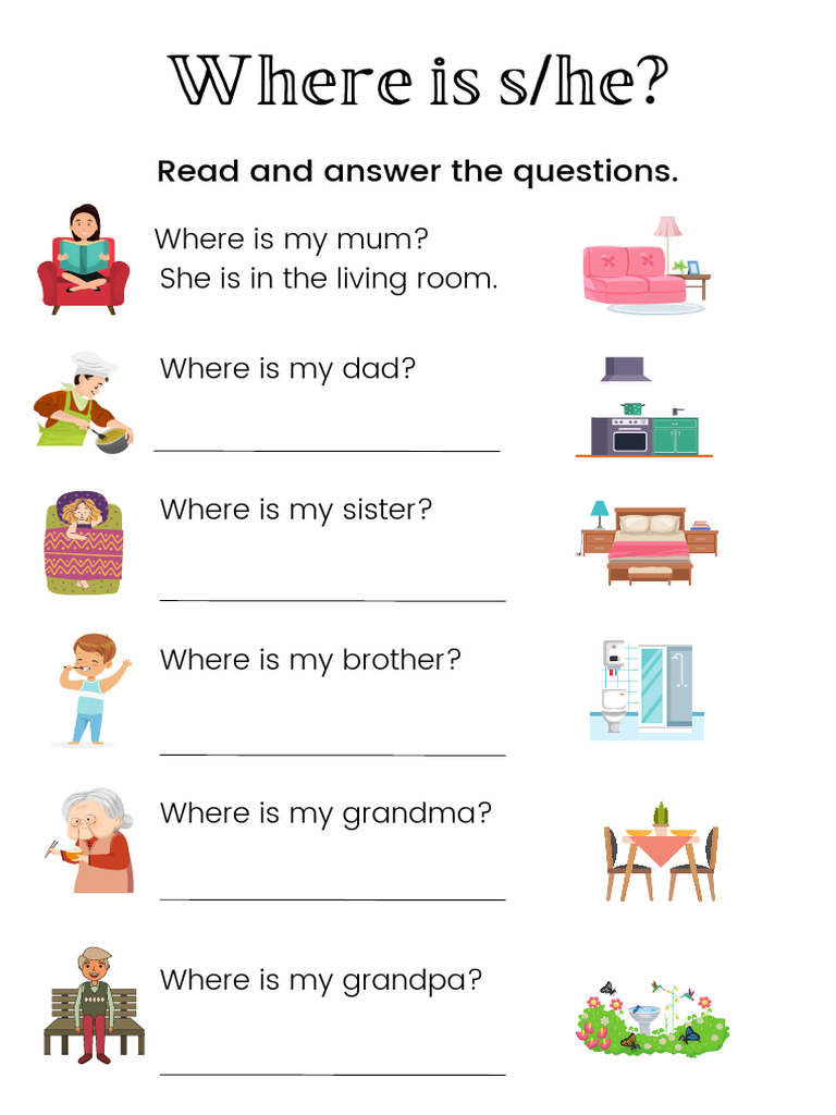 Parts of The House Rooms - Worksheet | PDF