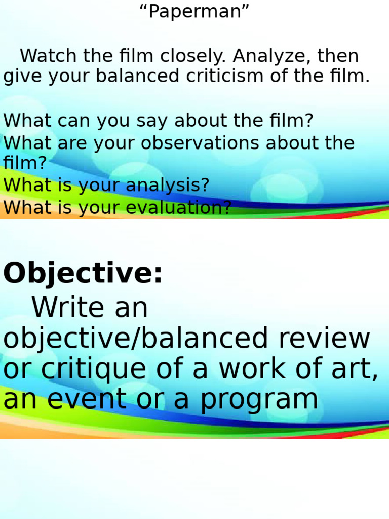 Lesson 6 Review and Critique | PDF | Composition (Visual Arts) | Paintings