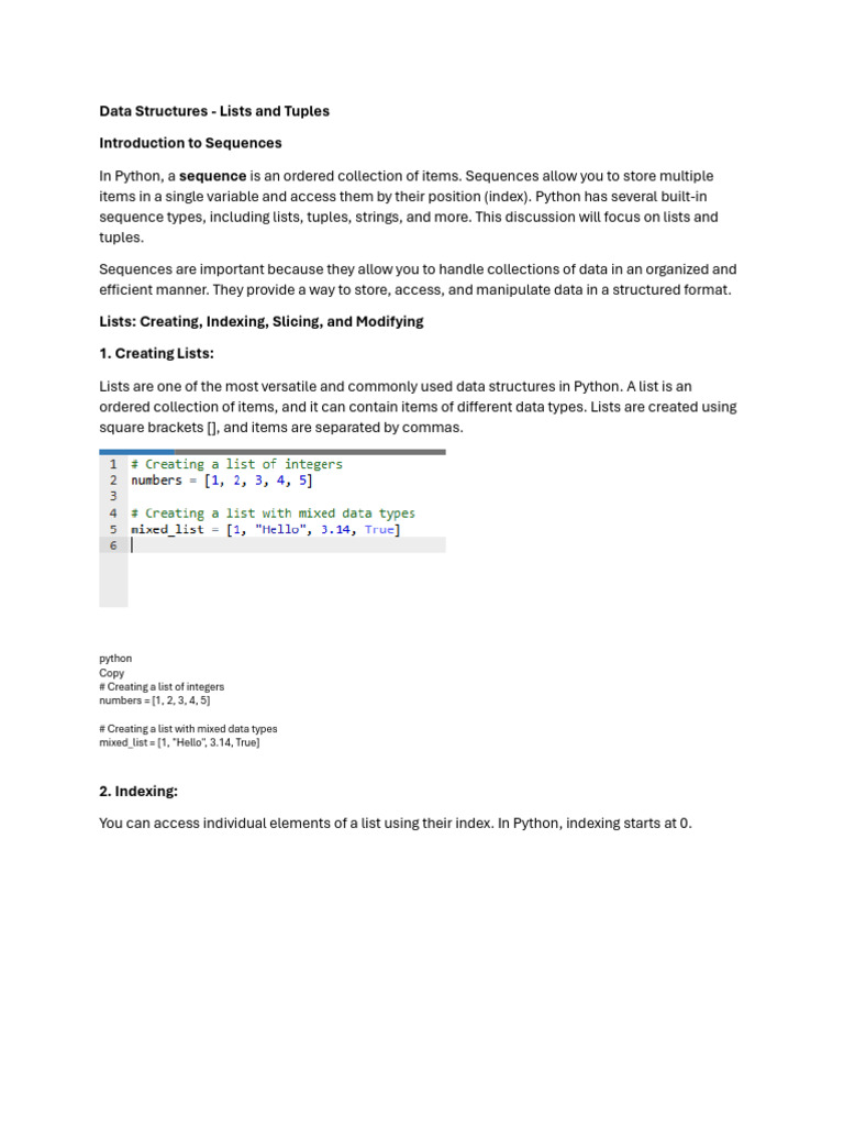 FoPM4 Data Structures - Lists and Tuples | PDF | Computer Programming | Computing