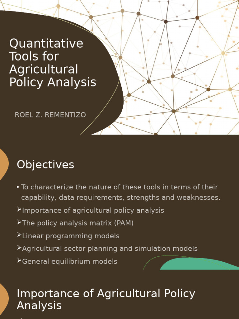 Agricultural Policy Analysis Tools | PDF | System | Market Failure