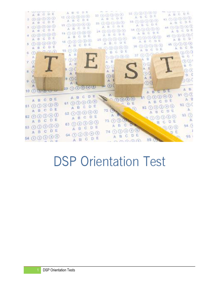 Final Draft DSP Orientation Test Answers | PDF | Constipation ...