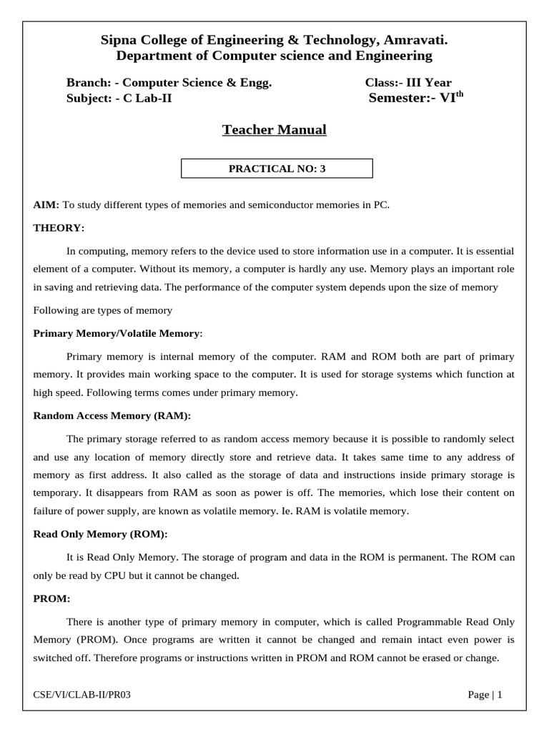 Pract 3 | PDF | Computer Data Storage | Random Access Memory