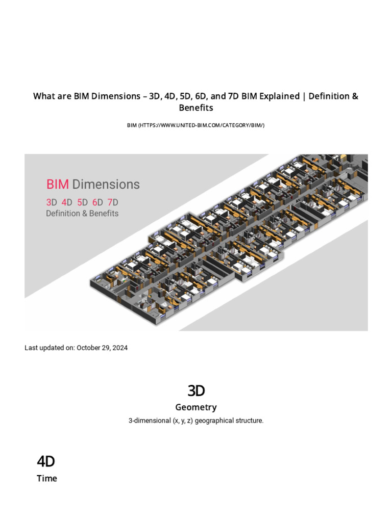 What Are BIM Dimensions - 3D, 4D, 5D, 6D, and 7D | PDF | Building ...