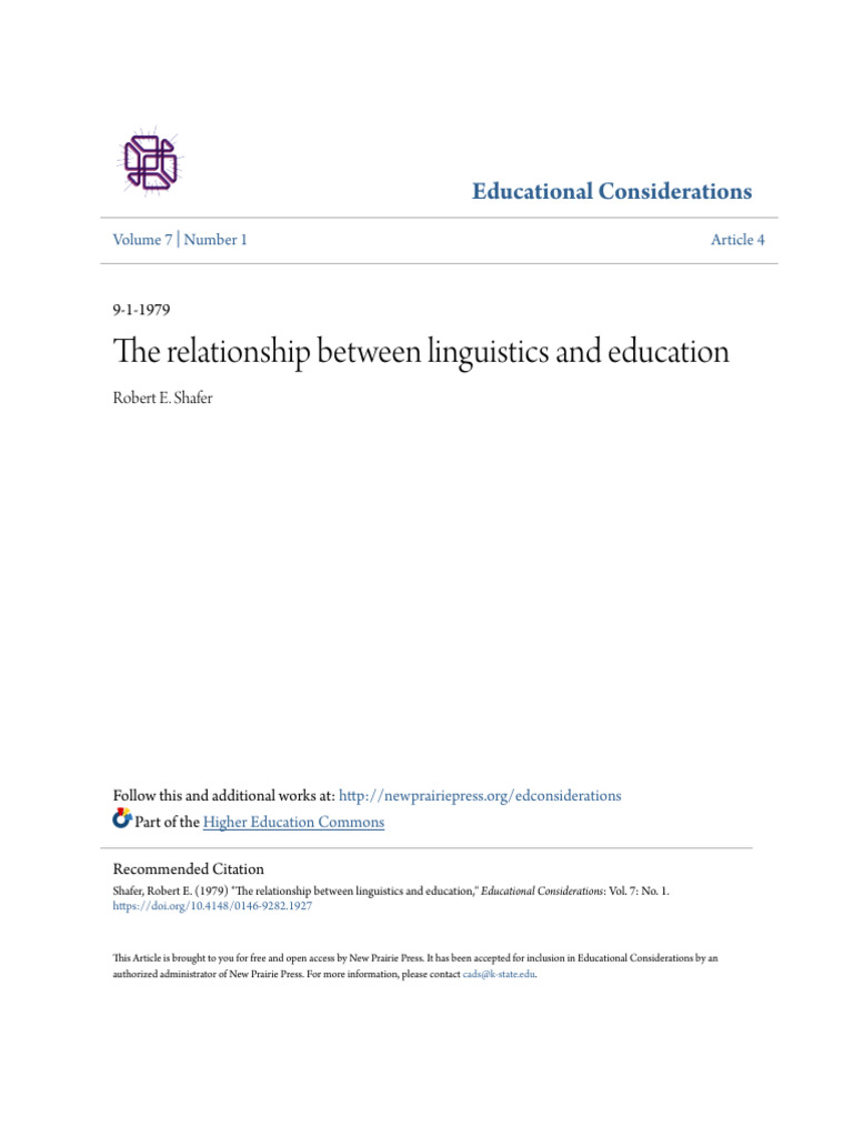 The Relationship Between Linguistics and Education | PDF | Linguistics | Thought