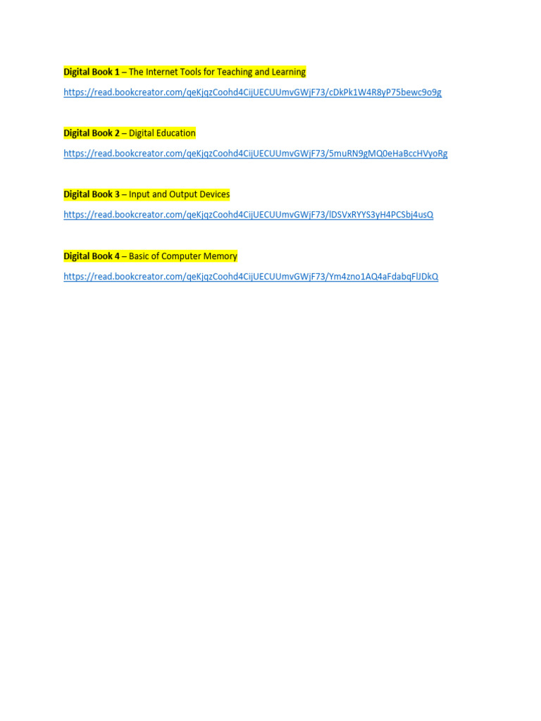 Downloadable Digital Education Resources | PDF