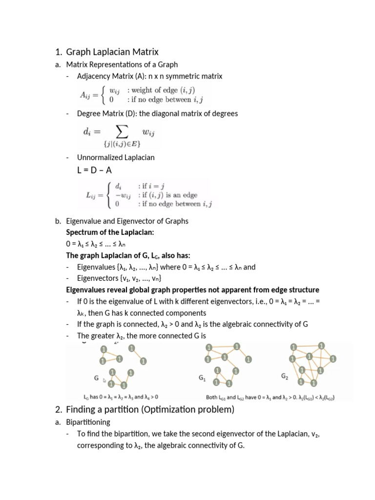 Graph Laplacian Matrix | PDF
