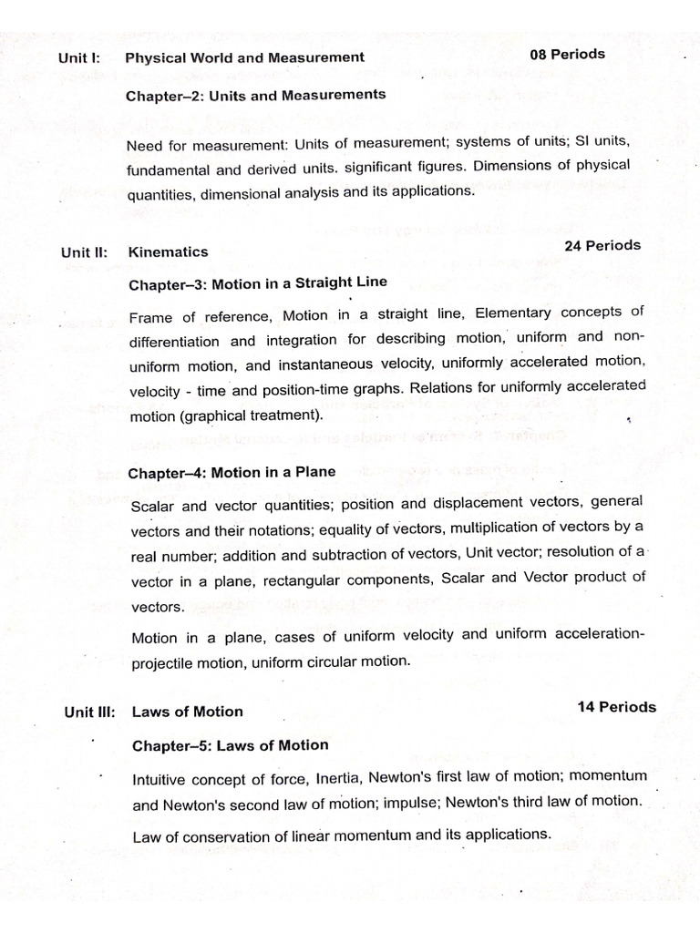 SYLLABUS PHY 11 | PDF