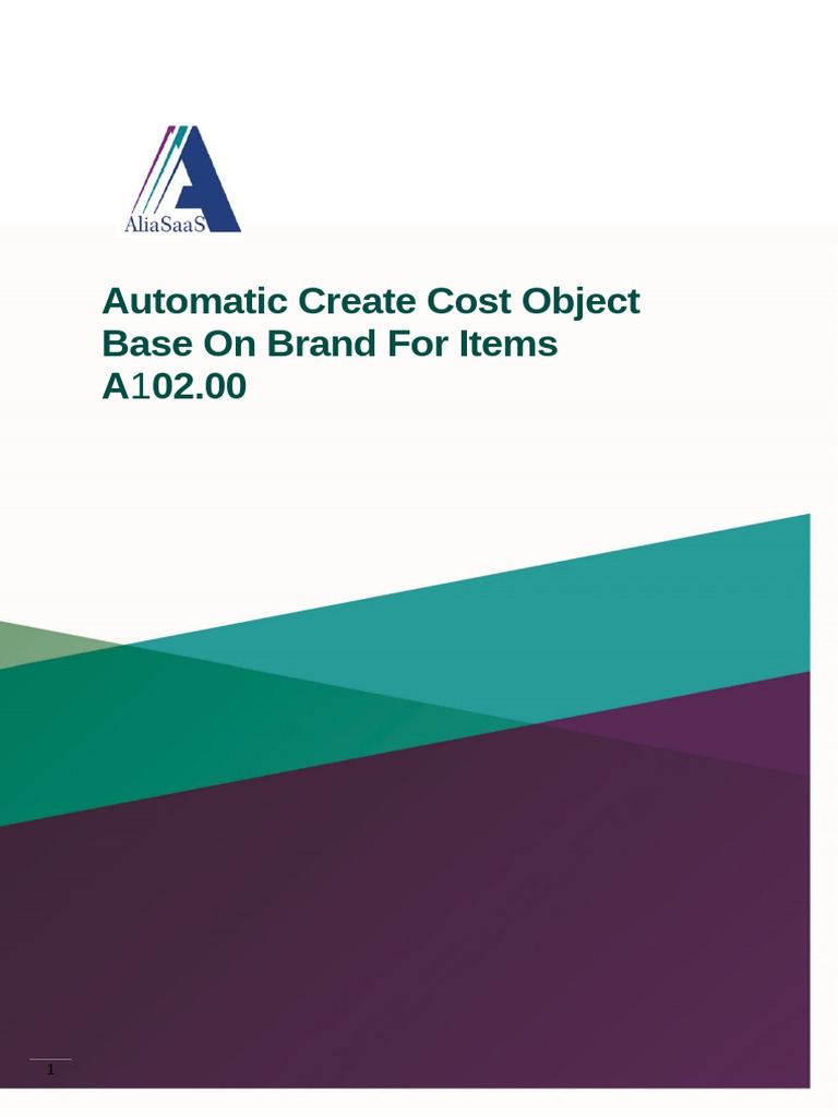 123 - Automatic Create Cost Object Base On Brand For Items | PDF