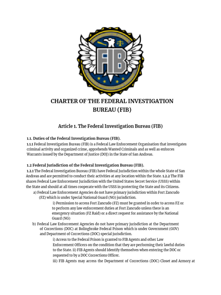 Charter of FIB Director Michael Mayors | PDF | Drug Enforcement Administration | Lawyer