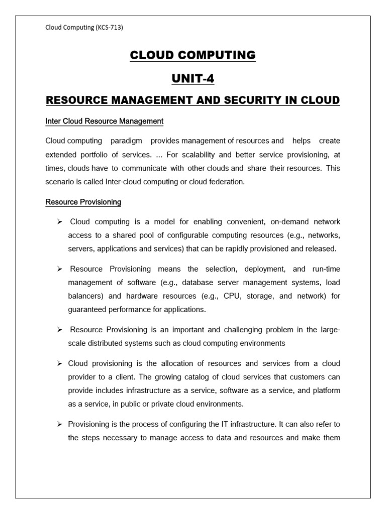 Mobile Computing (KCS 713) Unit-4 | PDF | Cloud Computing | Security