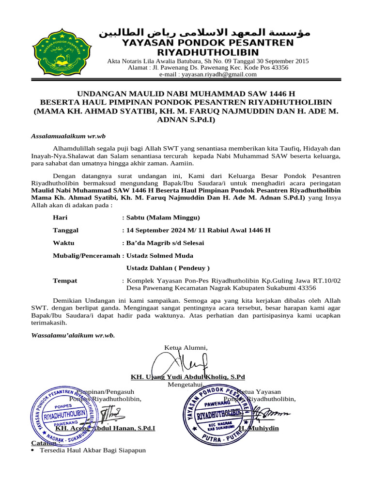 Undangan Haul 2024 | PDF