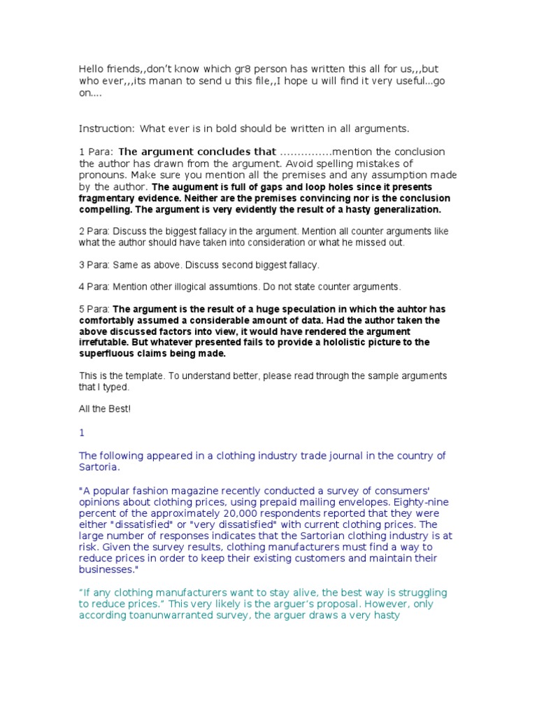 Great GRE Arg Template 20 Sample | PDF | Soybean | Argument