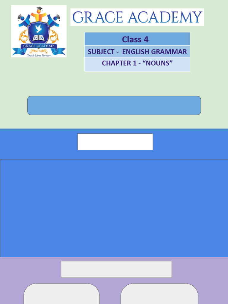 Class 4 English Grammar: Nouns Overview | PDF | Grammatical Gender | Noun