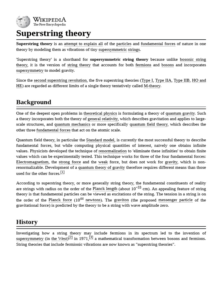 Superstring_theory | PDF | String Theory | Scientific Theories