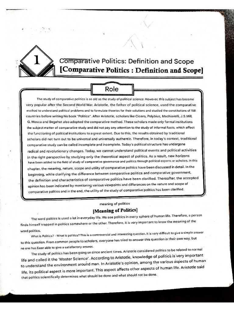 Polity ch-1 Comparative Politics Definition and Scope | PDF