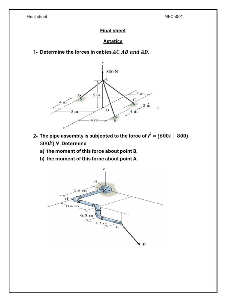 Final Sheet-1 | PDF | Beam (Structure) | Force