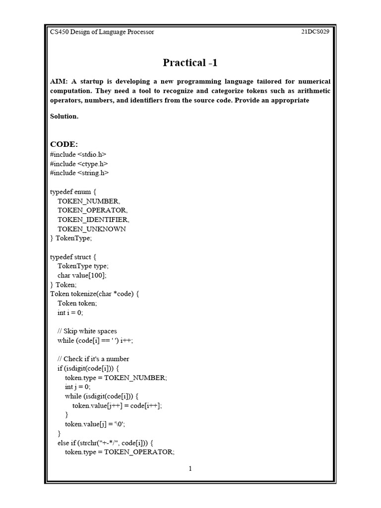 DLP Pracicals | PDF | Scope (Computer Science) | Computer Engineering