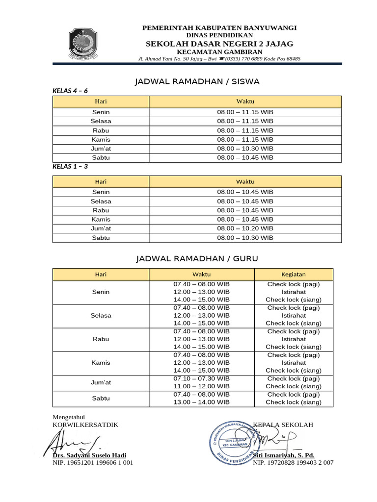 Jadwal Ramadhan | PDF