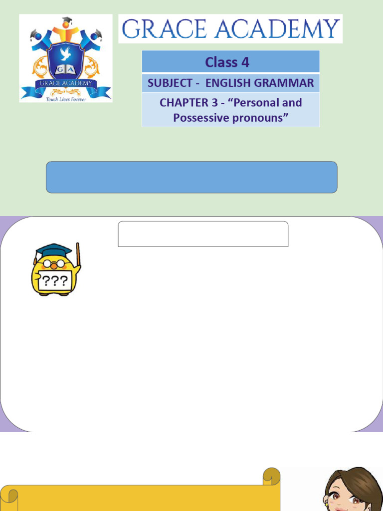 Class 4 English: Pronouns Explained | PDF | Grammatical Gender ...