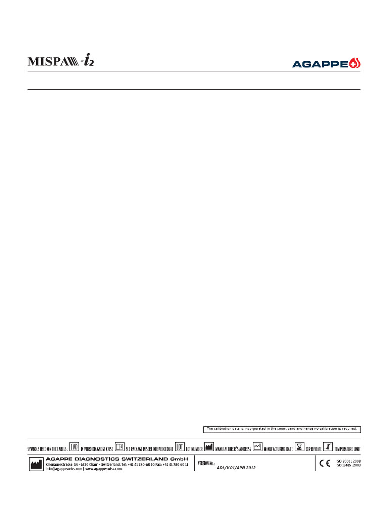 Kit-Inserts-MISPA-i2 | PDF | Detection Limit | Rheumatoid Arthritis