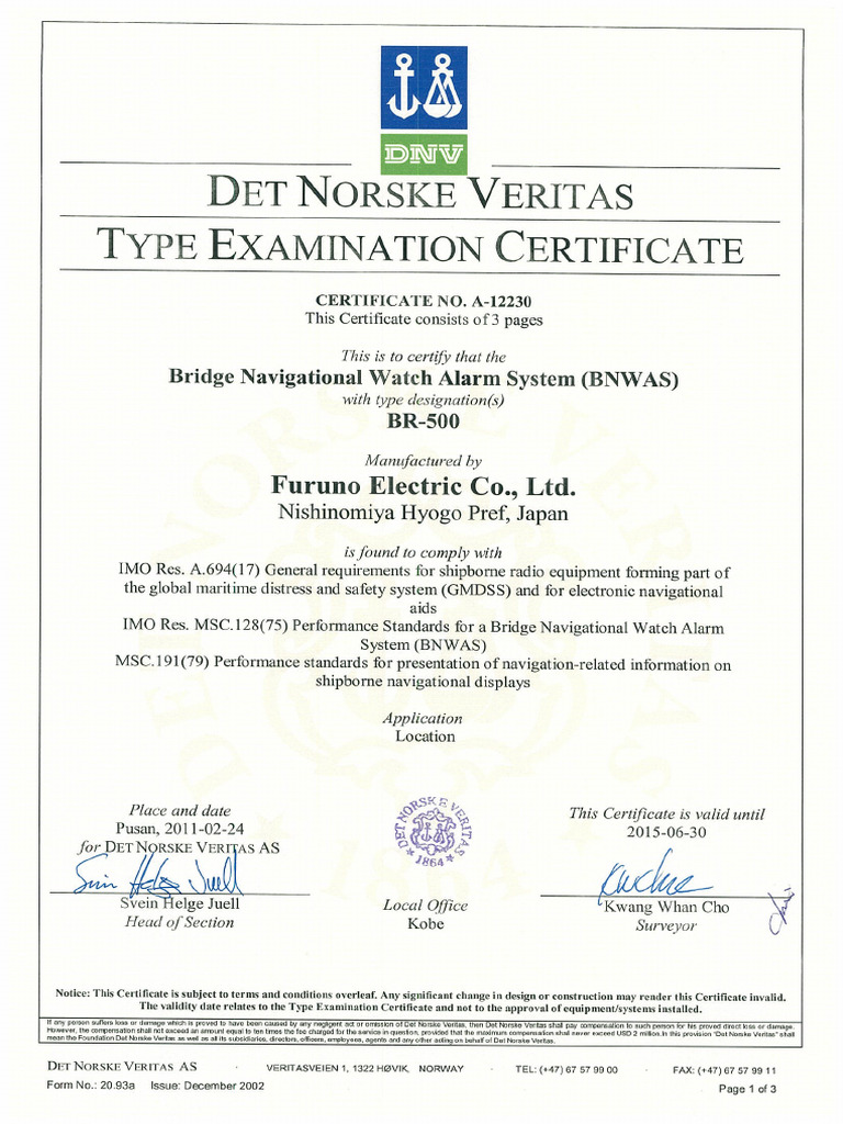 BR500 DNV Certificate | PDF