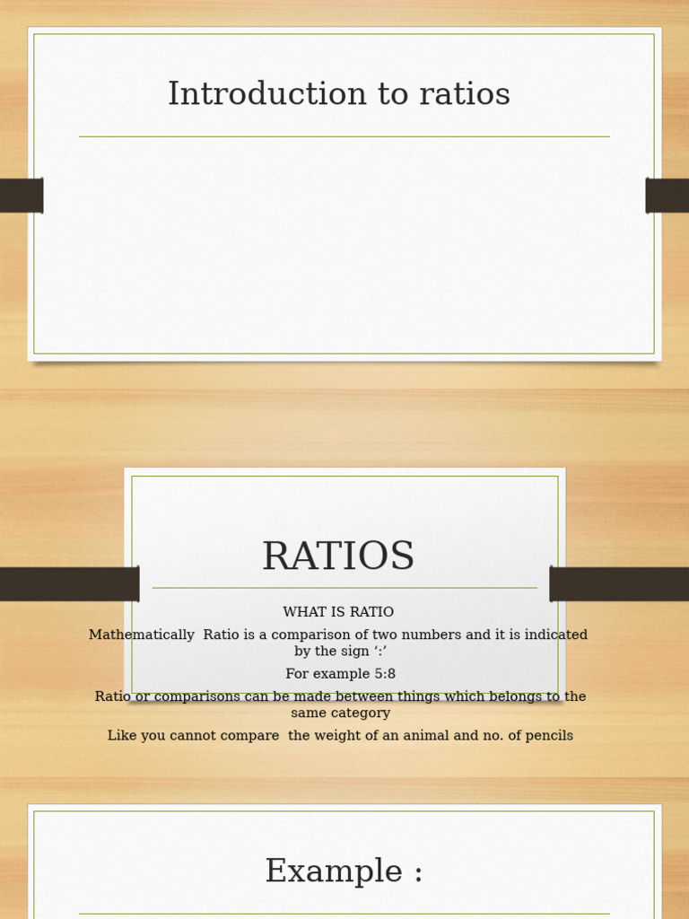 Introduction to Ratios | PDF