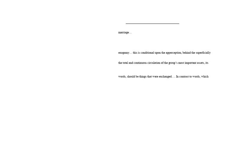 Lévi-Strauss From Elementary Structures of Kinship | PDF