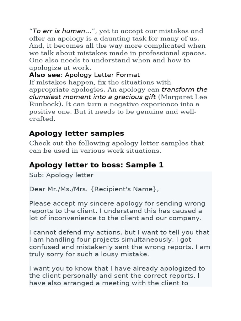 Apology Letters | PDF | Forgiveness