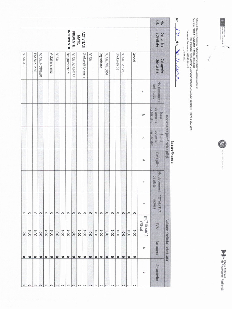 Raport Financiar-Cheltuieli Trimestriale | PDF