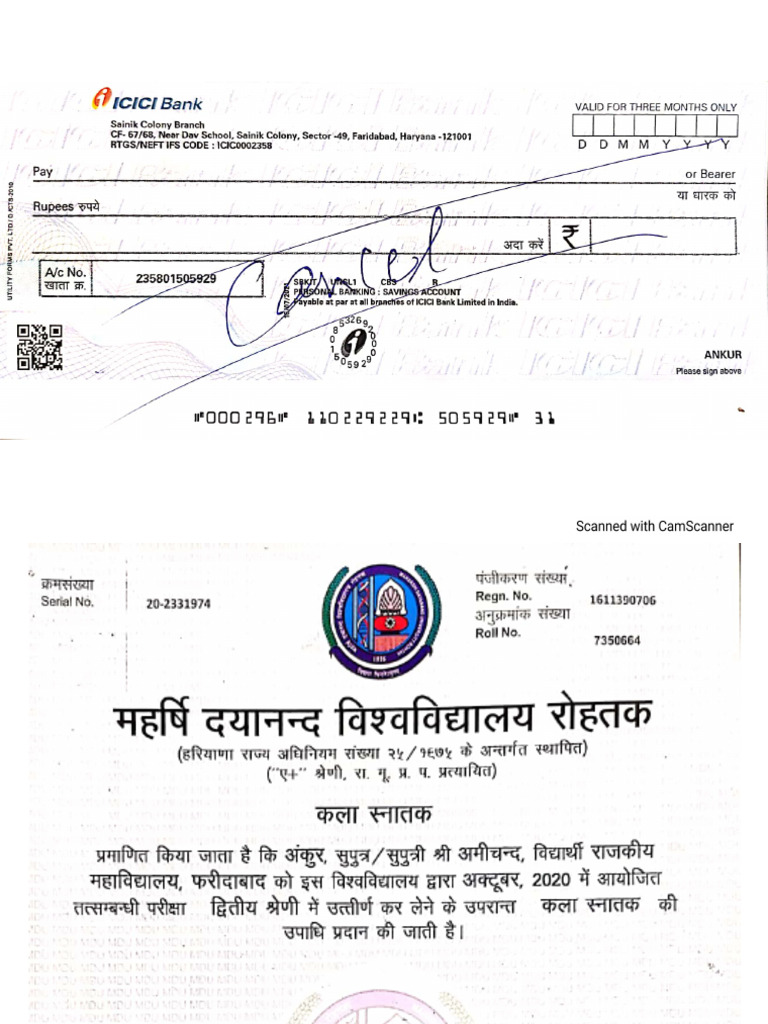 Ankur Bank Proof | PDF