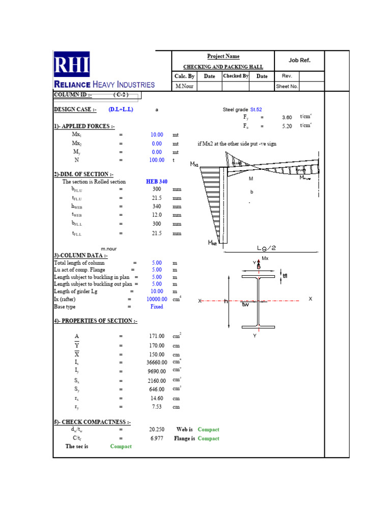 COLUMN ROLLED SECTION (rev.2.00) | PDF | Structural Engineering