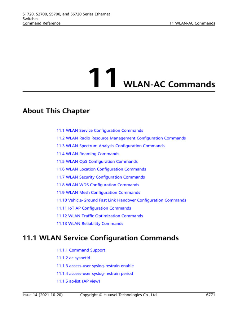 01 11 WLAN AC Commands | PDF | Antenna (Radio) | Ip Address