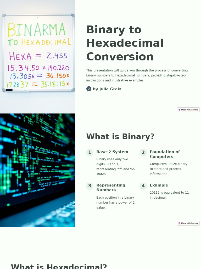 Binary To Hexadecimal Conversion Pdf Computing Computer Science