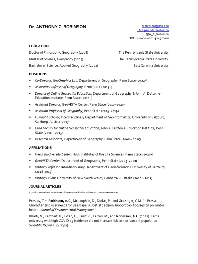 Acr CV January 2023 | PDF | Cartography | Geography