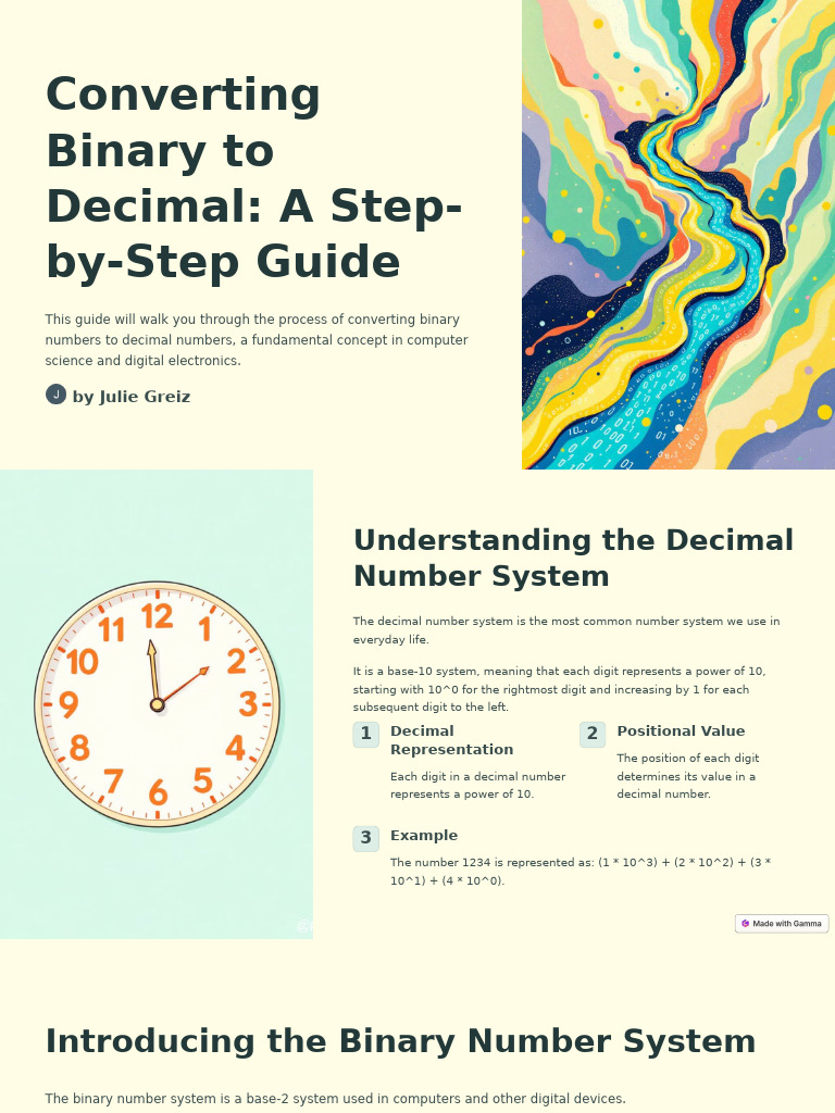 Converting Binary To Decimal A Step by Step Guide | PDF | Elementary Mathematics | Encodings