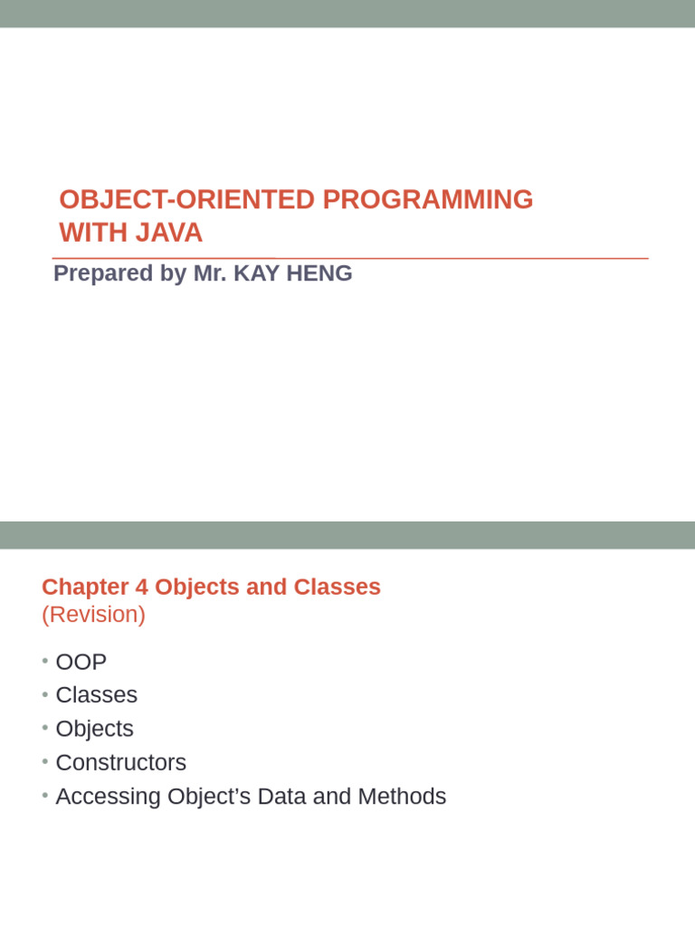 Chapter4_ooprevision | PDF | Class (Computer Programming) | Method (Computer Programming)