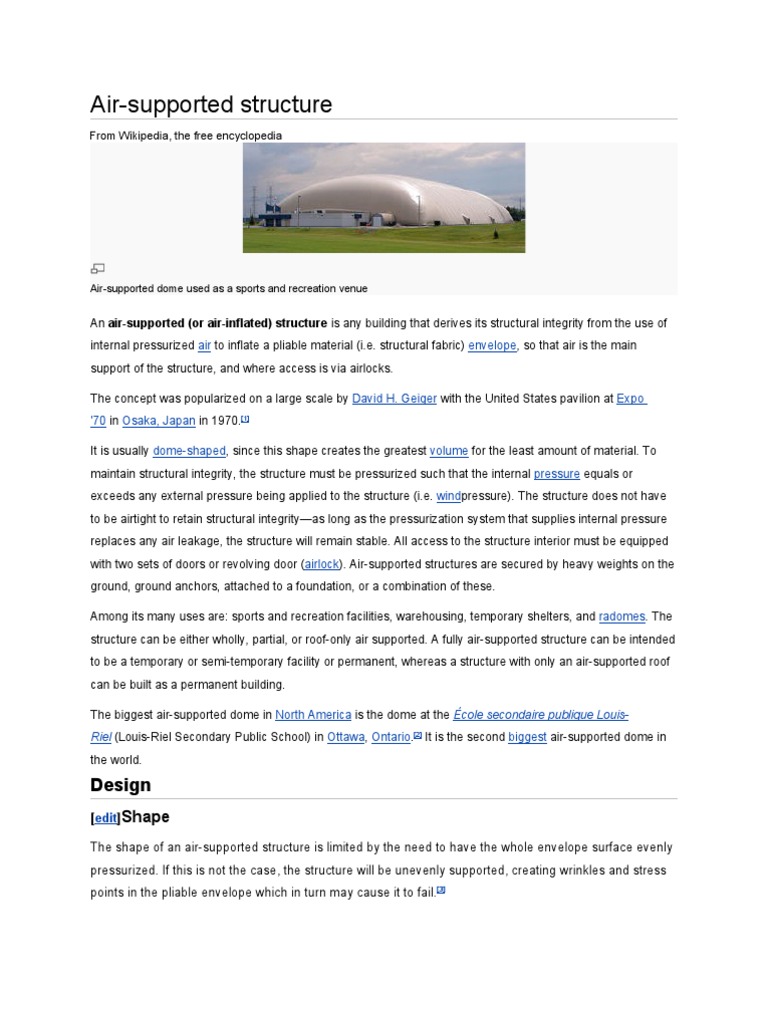 Air Inflated Structures | PDF | Economic Sectors | Building Technology